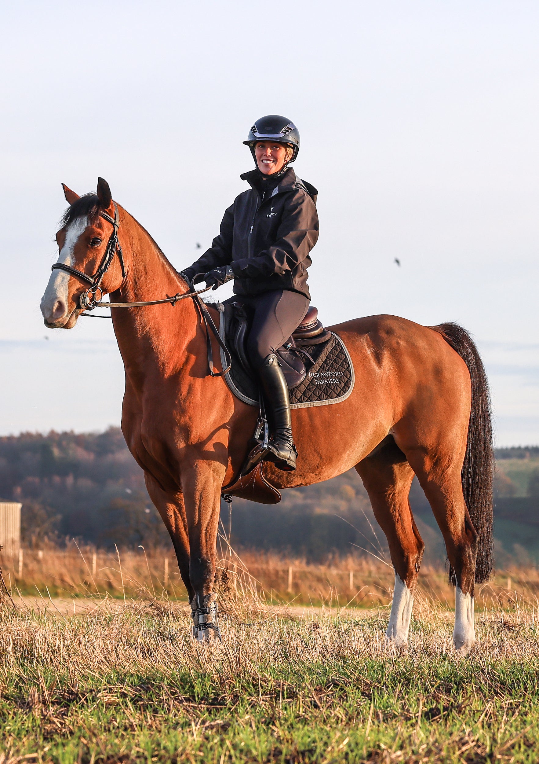 EQUIDRY Nimbus Pac-A-Mac | Women's Waterproof Riding Jacket | Black