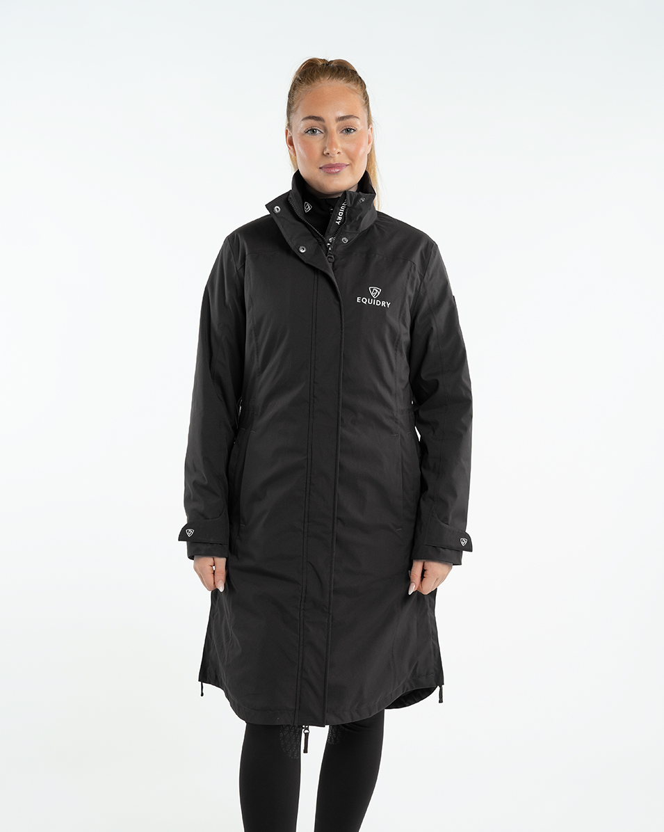 EQUIDRY Bronte | Women's Black Tailored Waterproof Horse Riding Coat