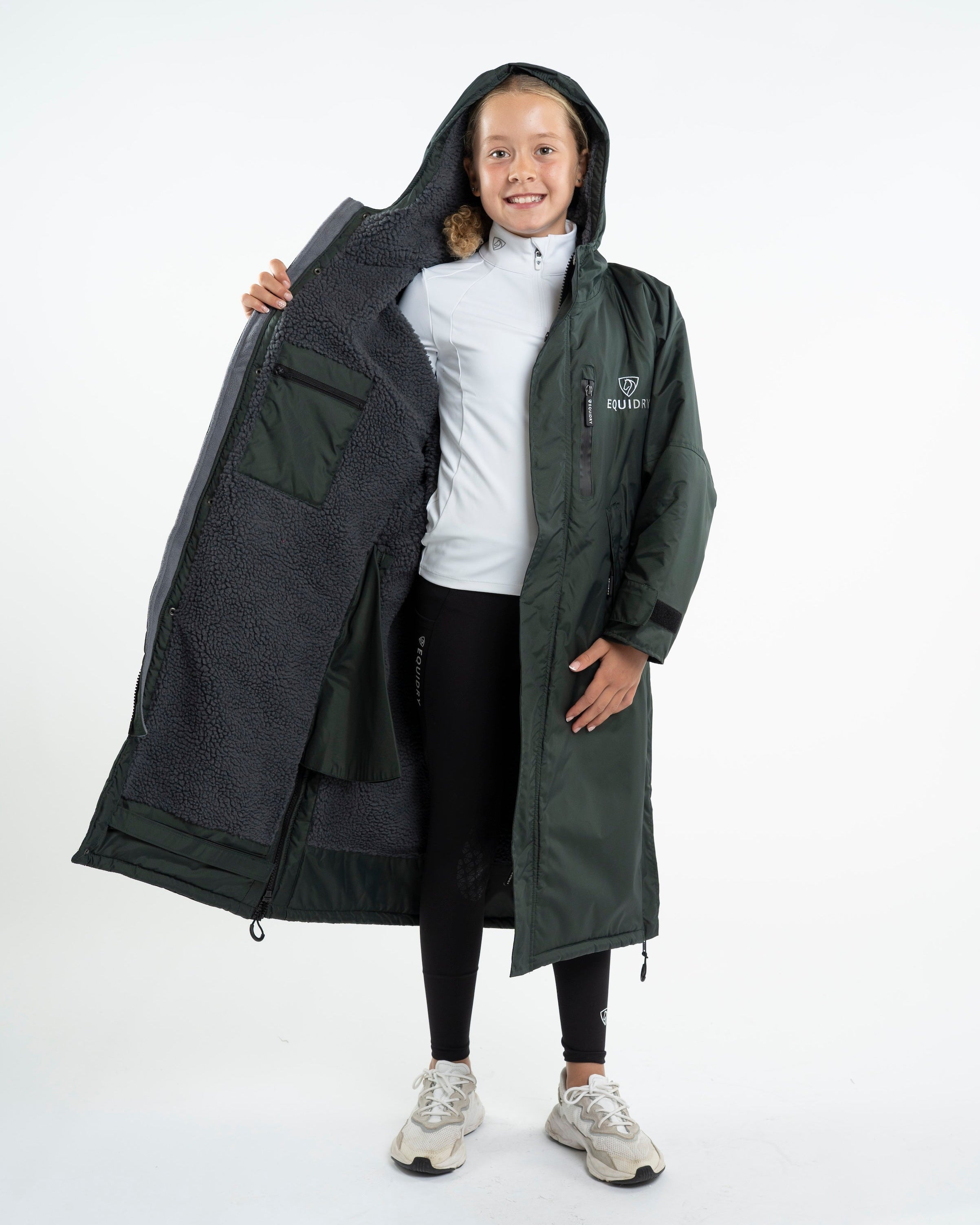 EQUIDRY Evolution | Child's Warm Waterproof Horse Riding Coat | Green