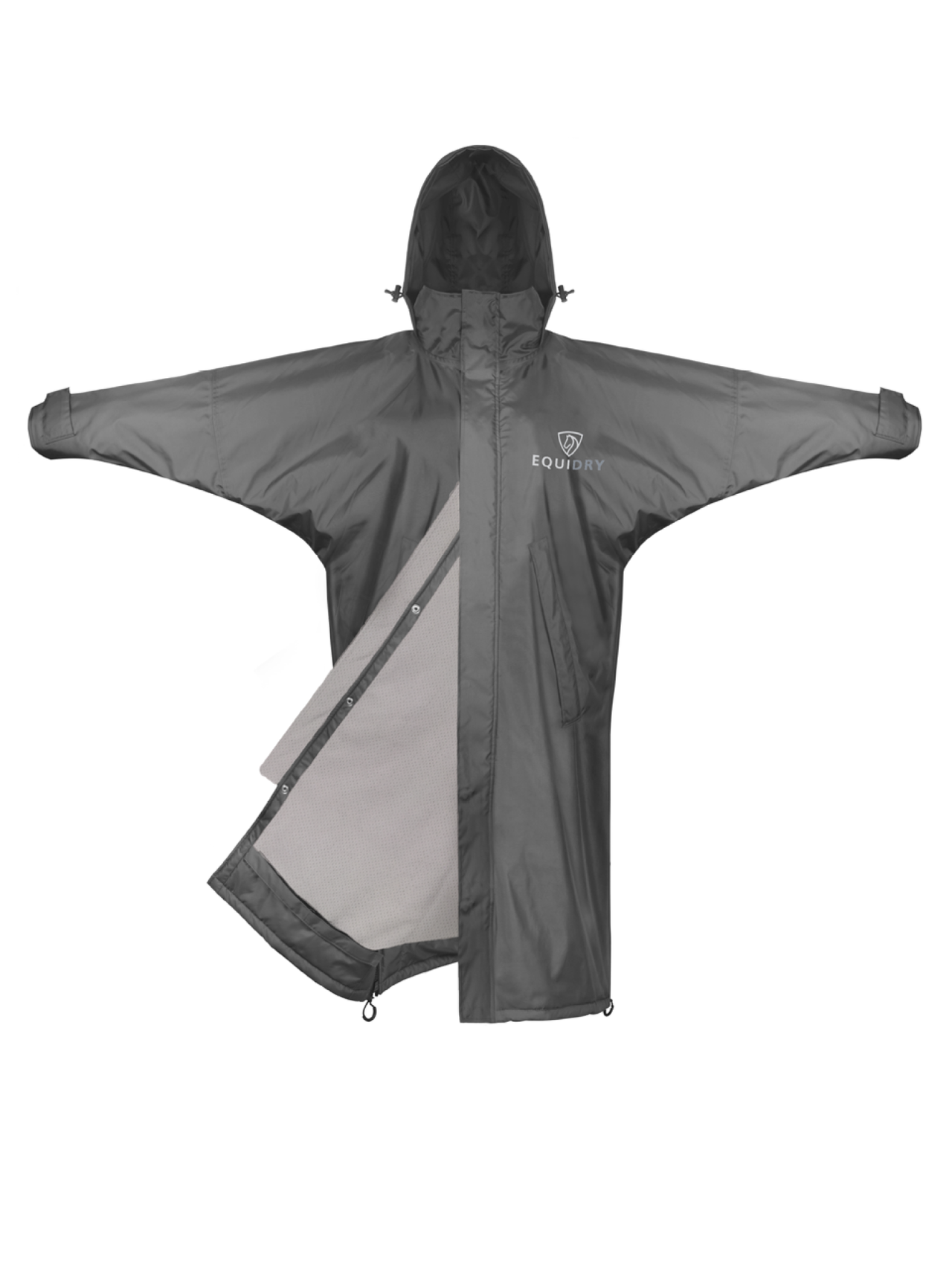 EQUIDRY Equimac Grey | Kids Lightweight Waterproof Riding Coat