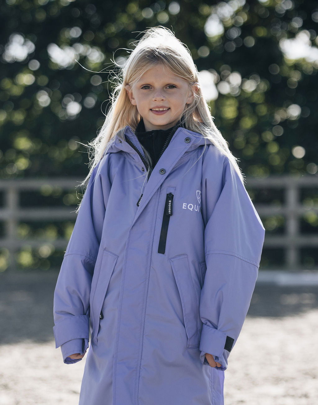 EQUIDRY Evolution | Girl's Waterproof Horse Riding Jacket | Blue Lilac