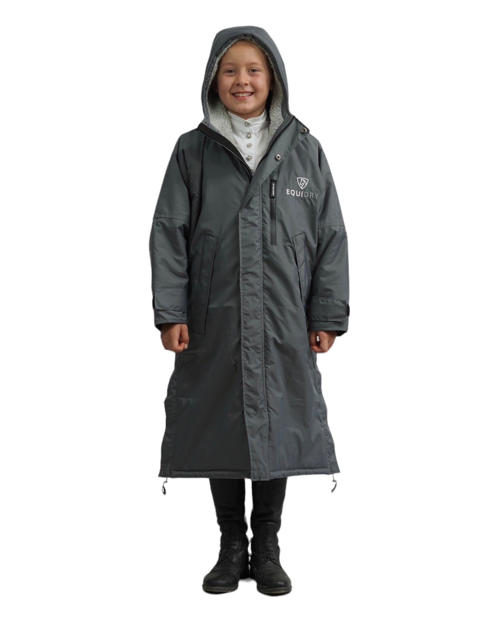 EQUIDRY Evolution | Child's Warm Waterproof Horse Riding Coat | Grey