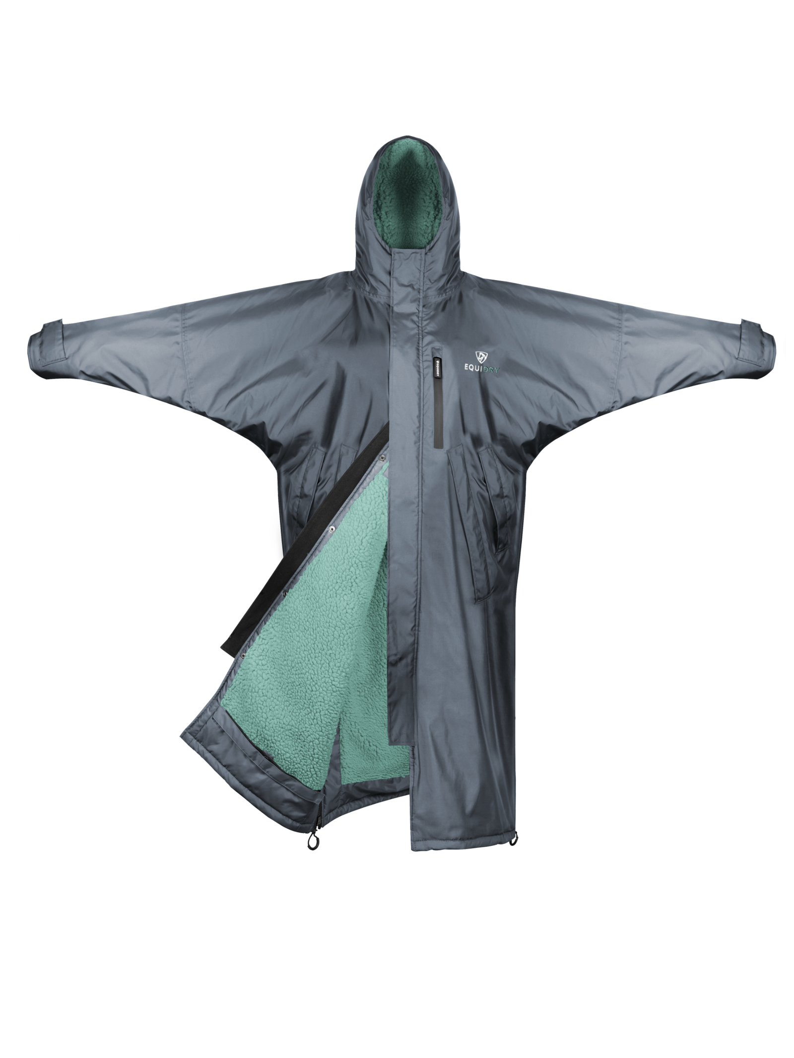 Child's Waterproof & Windproof EQUIDRY Evolution Coat | Grey & Jade