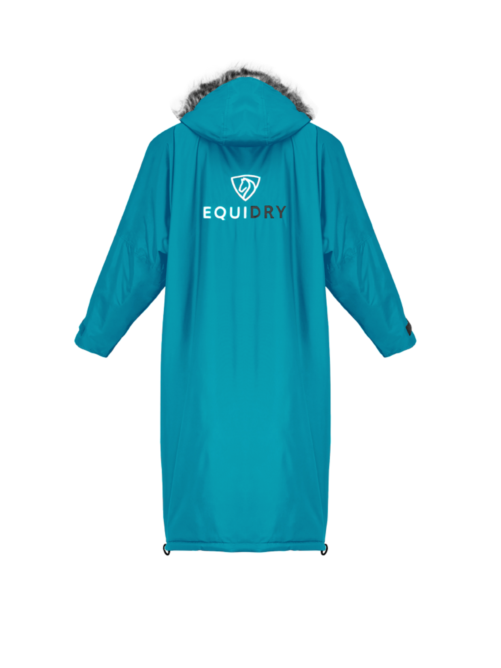EQUIDRY Evolution – Turquoise Waterproof Horse Riding Coat with Fur