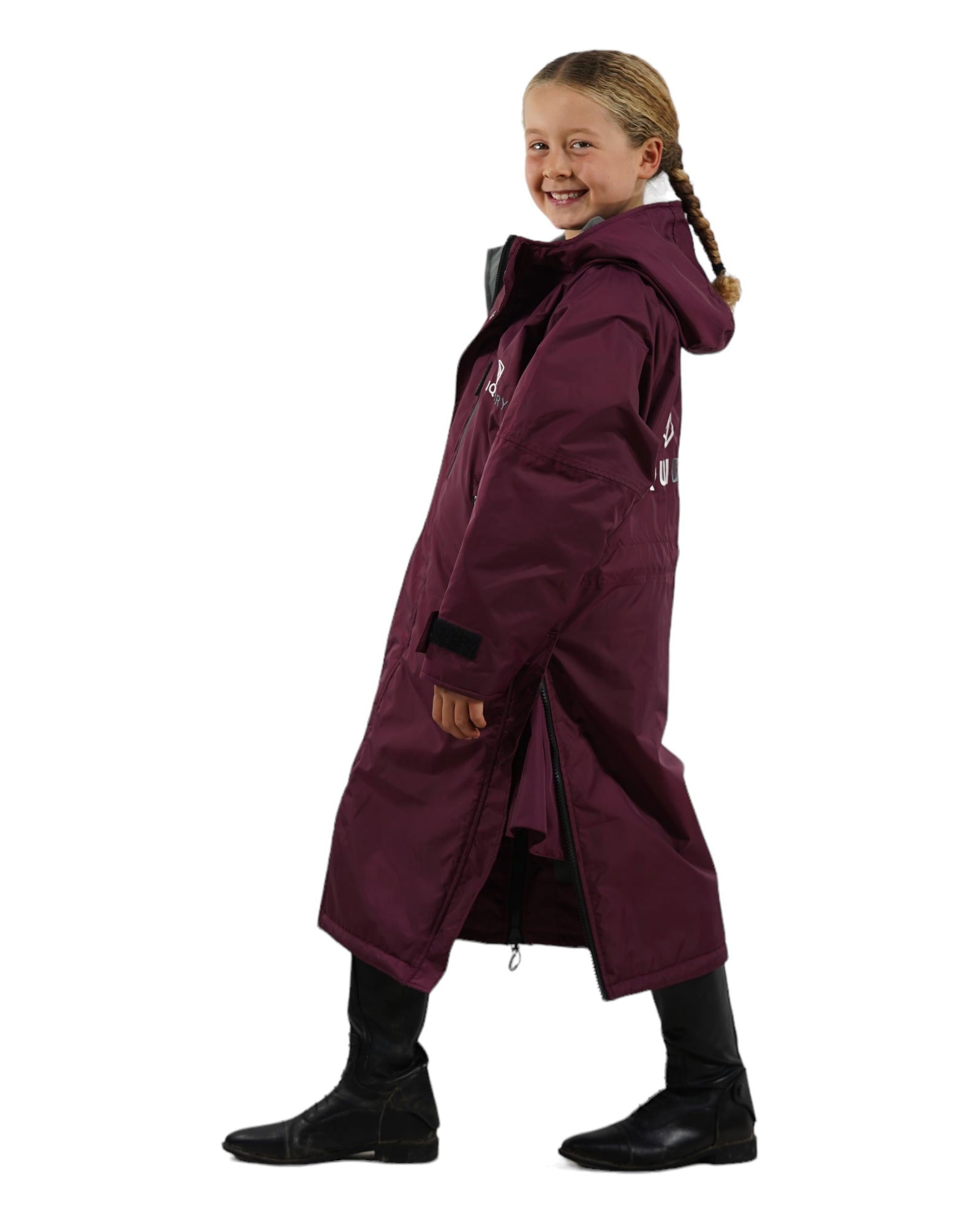 EQUIDRY Equestrian | Girl's Waterproof Horse Riding Coat| Plum