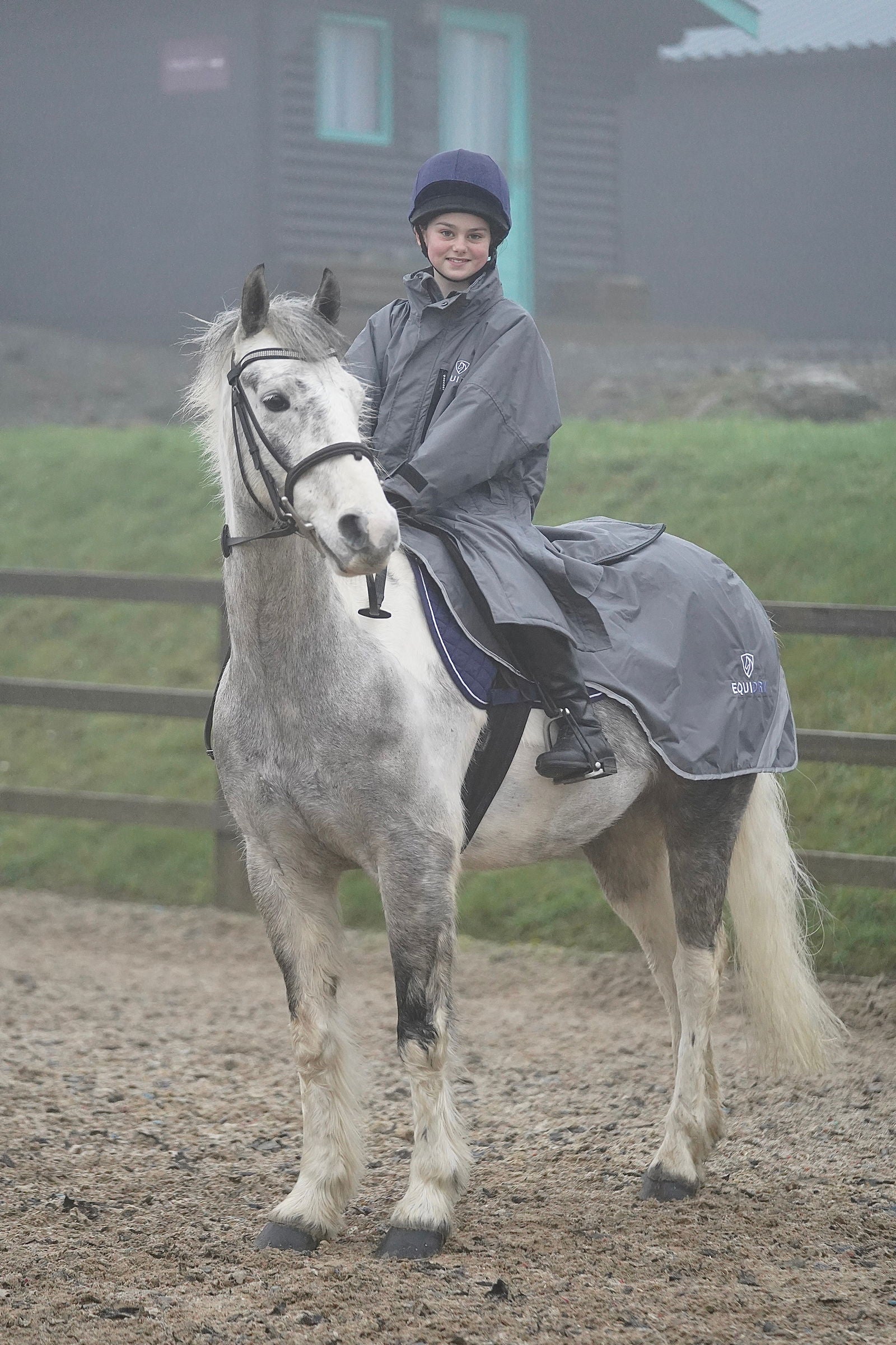 Junior EQUIDRY Lite | Boy's Horse Riding Waterproof Coat | Grey