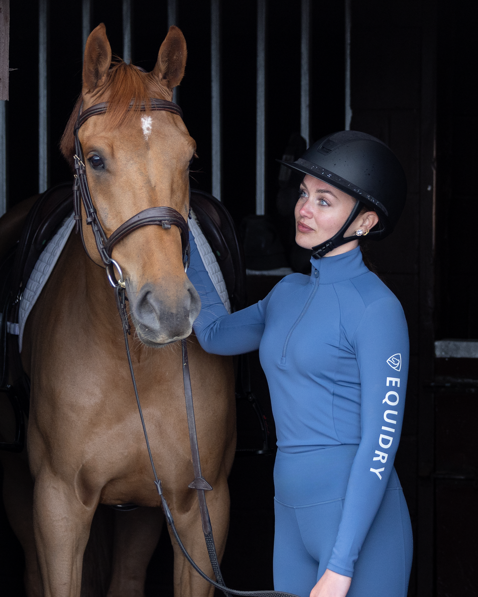 Women's Water Repellent Base Layer | Steel Blue/Silver – EQUIDRY