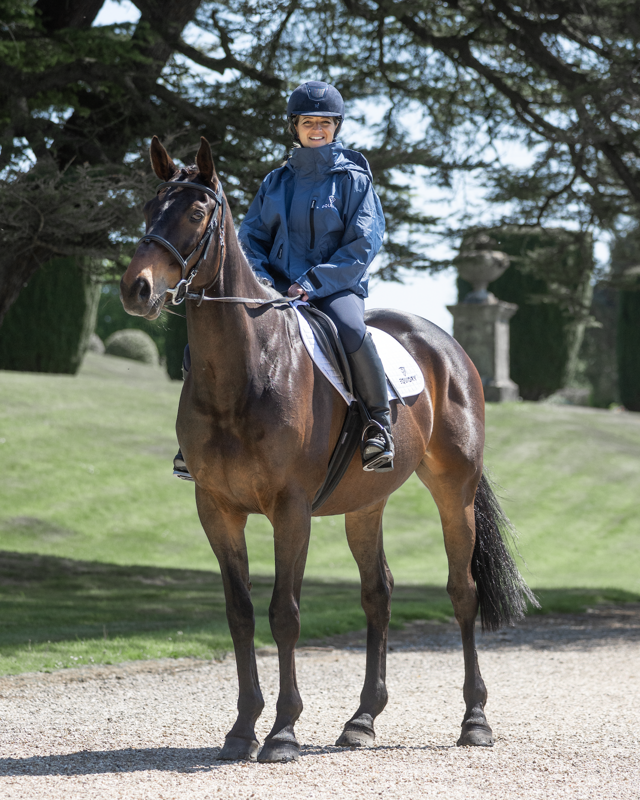 EQUIDRY Shortie Women's | Thin Fleece | Steel Blue/Blue