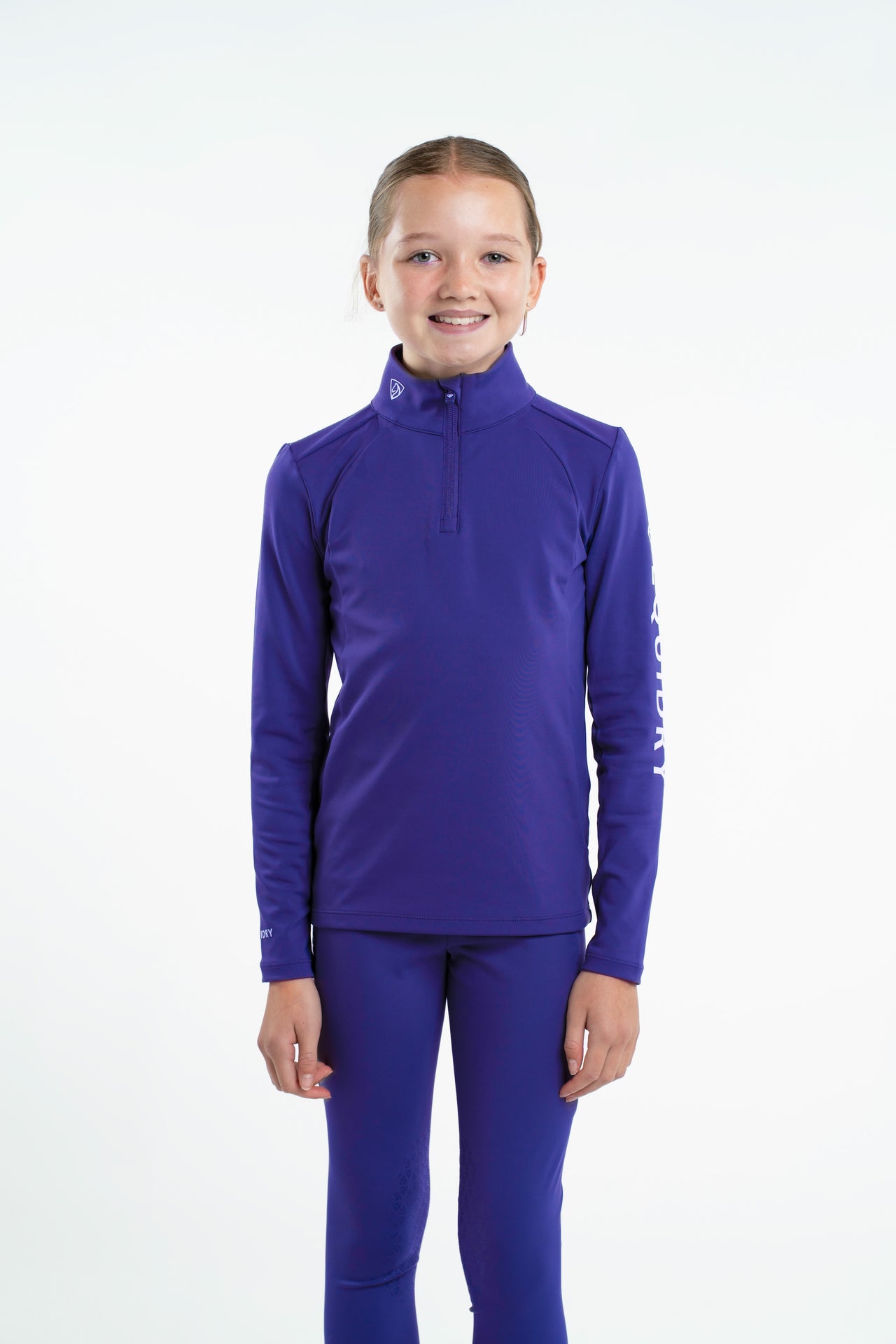 EQUIDRY Children's Water Repellent Base Layer | Purple/White