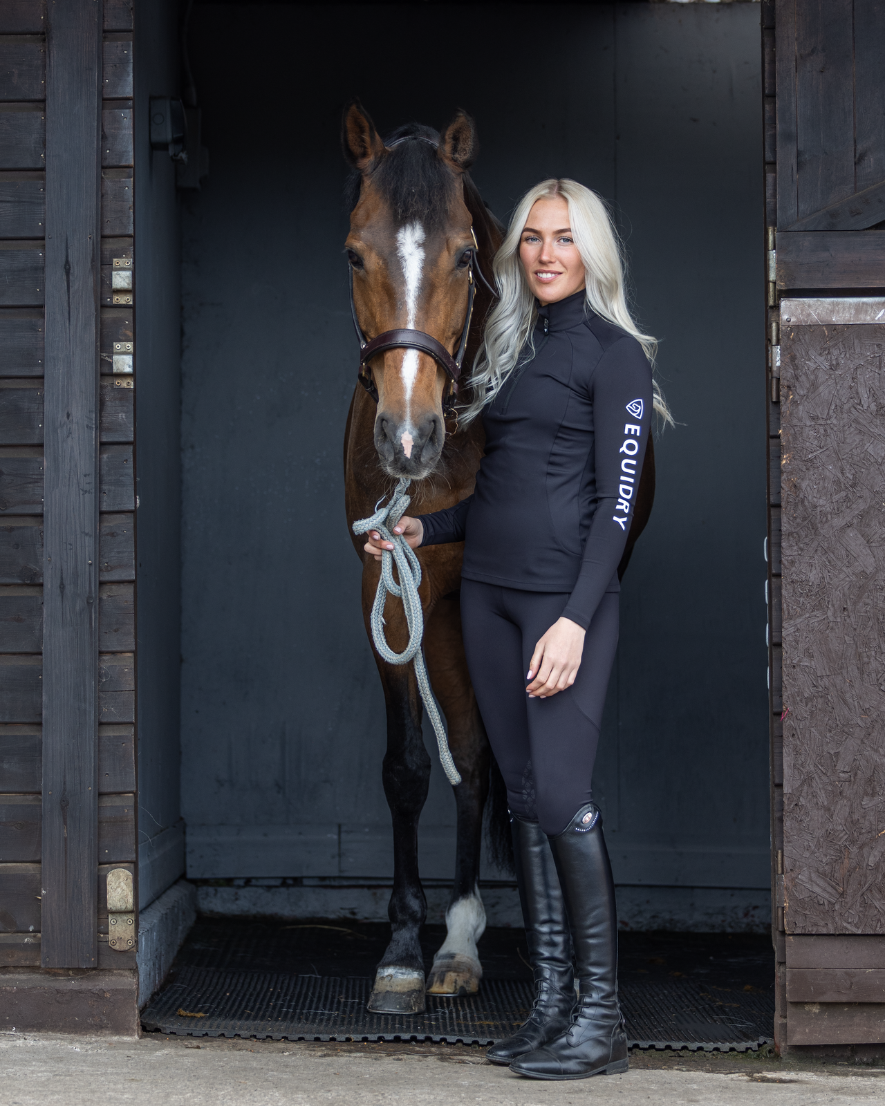 Women's Water Repellent Base Layer | Black/White – EQUIDRY
