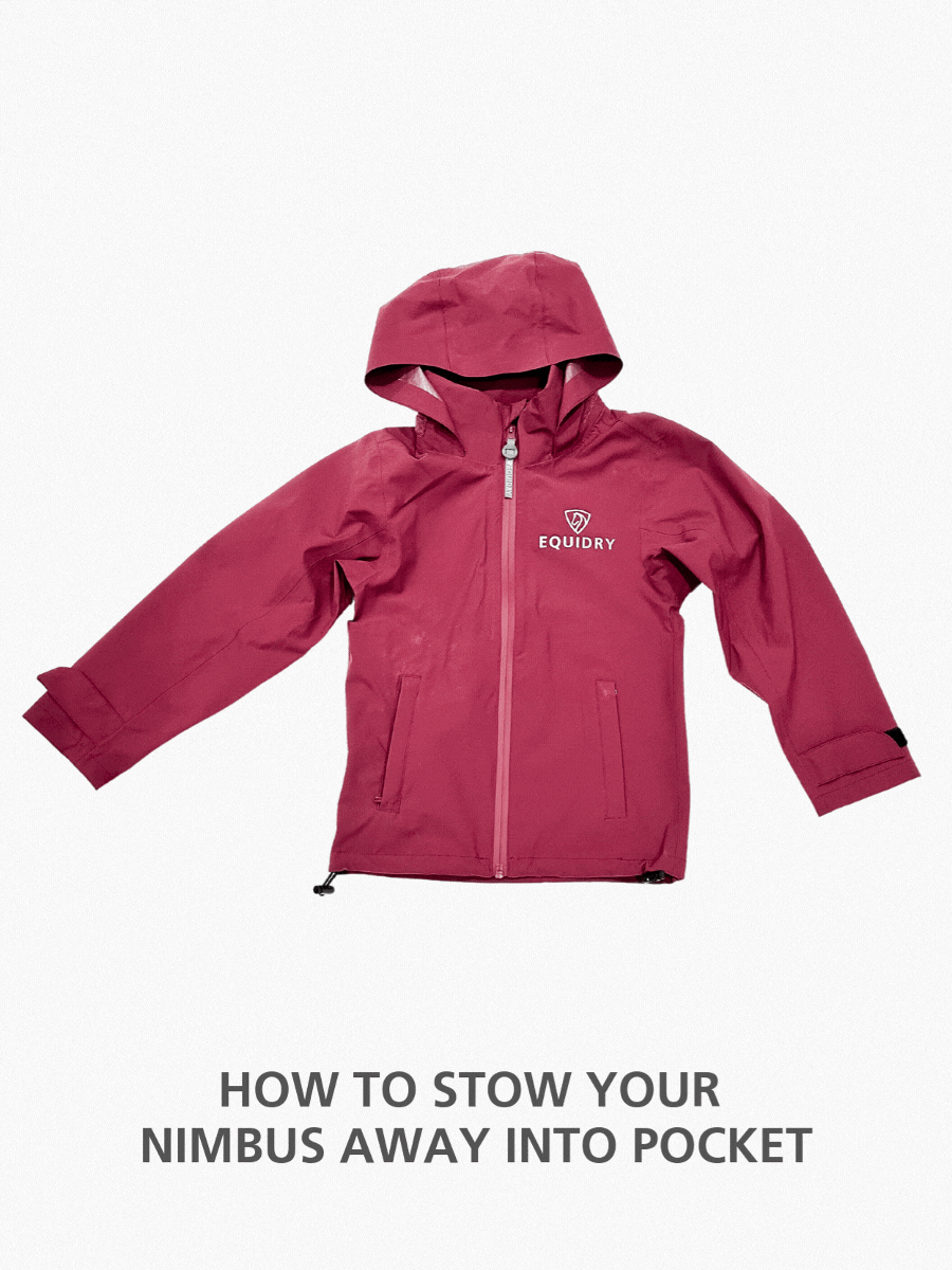 EQUIDRY Nimbus | Women's Pack Away Waterproof Riding Coat | Plum