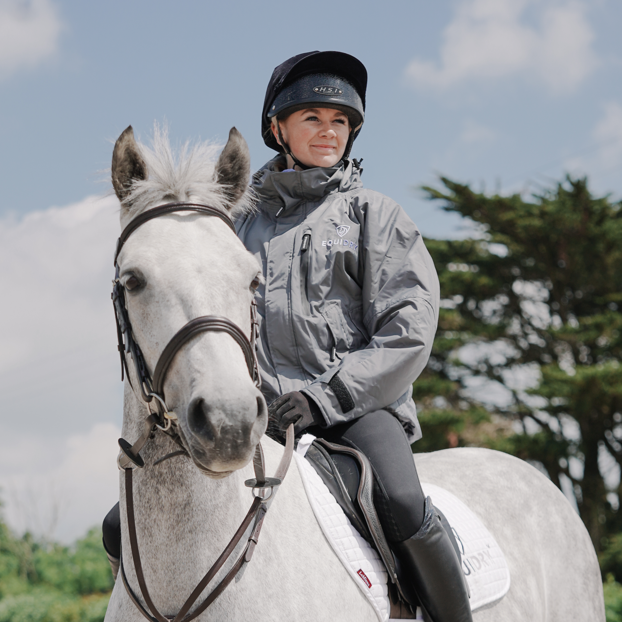 EQUIDRY | Kid's Short Waterproof Horse Riding Jacket | Dark Grey
